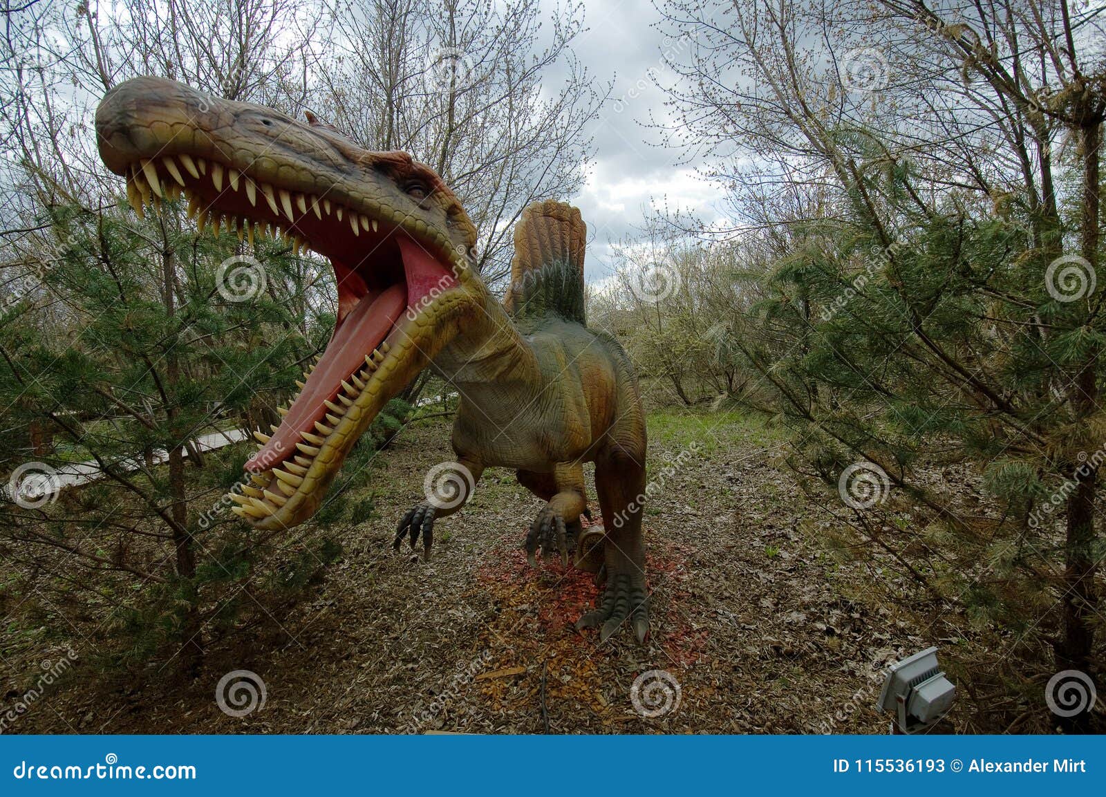 Spinosaurus, Prehistoric Reptile in Natural Habitat Stock Image - Image ...