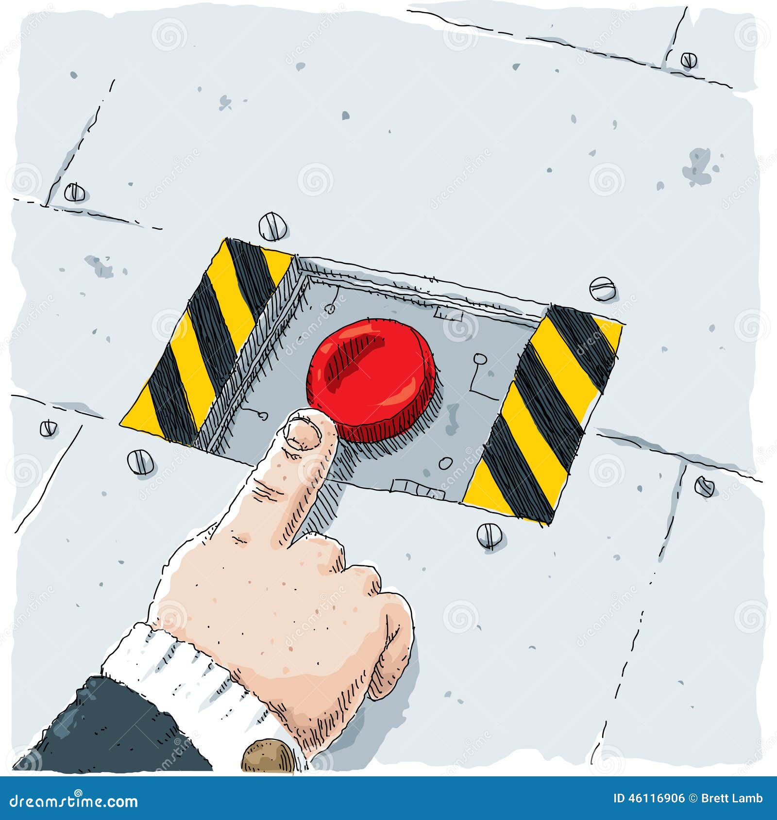 Spinta del bottone rosso illustrazione vettoriale. Illustrazione di ...