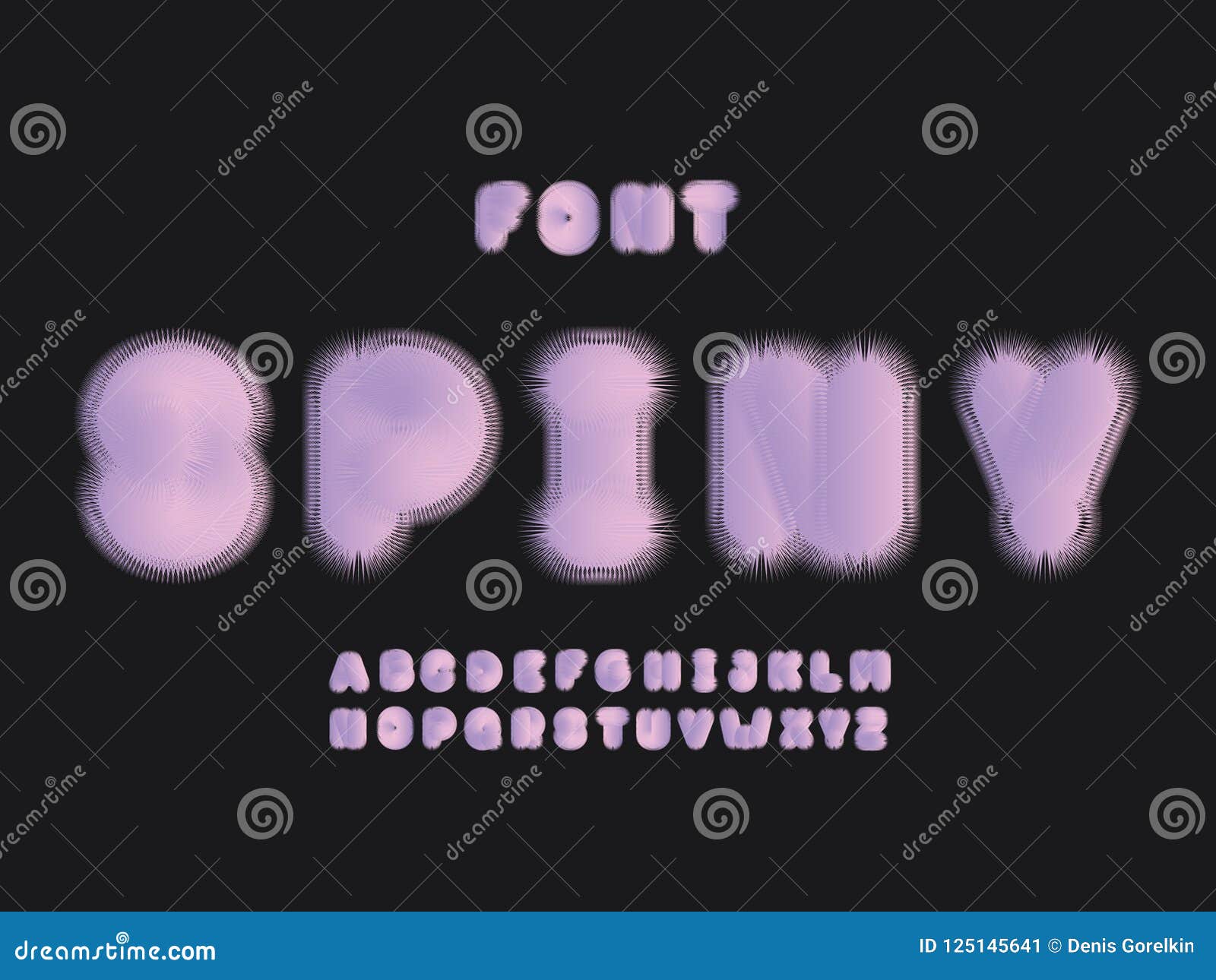 Spiny Font. Vector Alphabet Stock Vector - Illustration of symbol ...