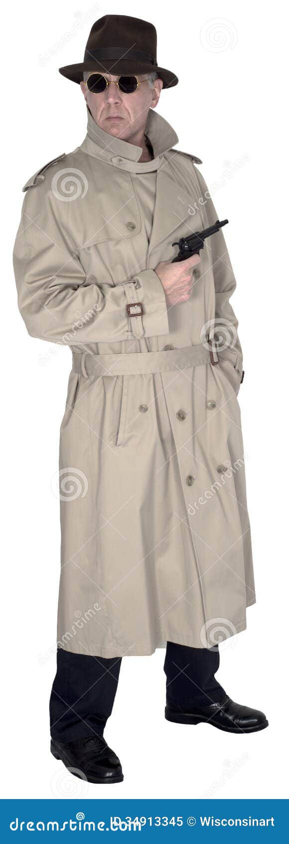 Spion, Geheimagent of Privé-detective Isolated Stock Afbeelding - Image ...