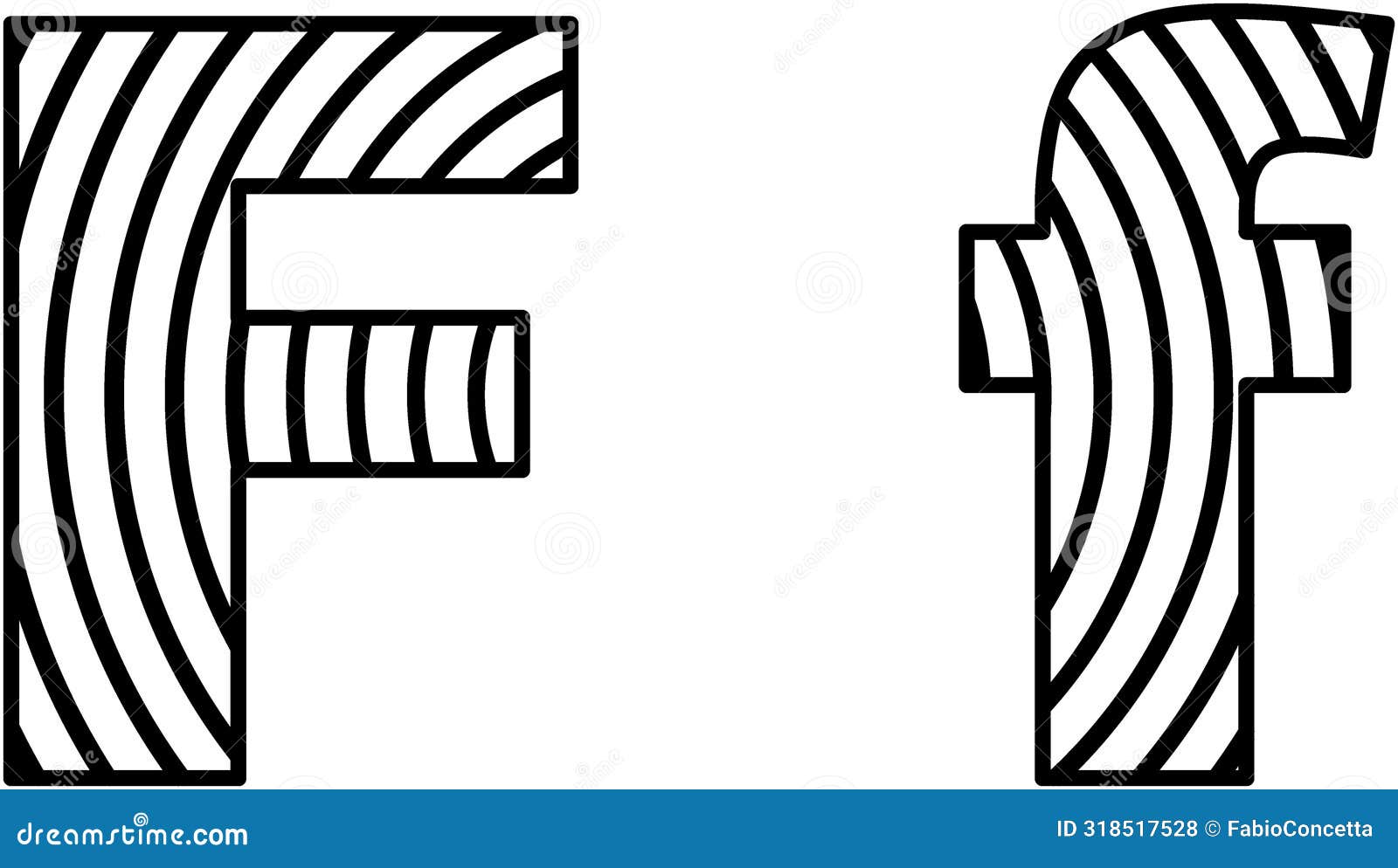 Font Letter F Uppercase Italic Typographic Spiral Effect Stock Vector ...