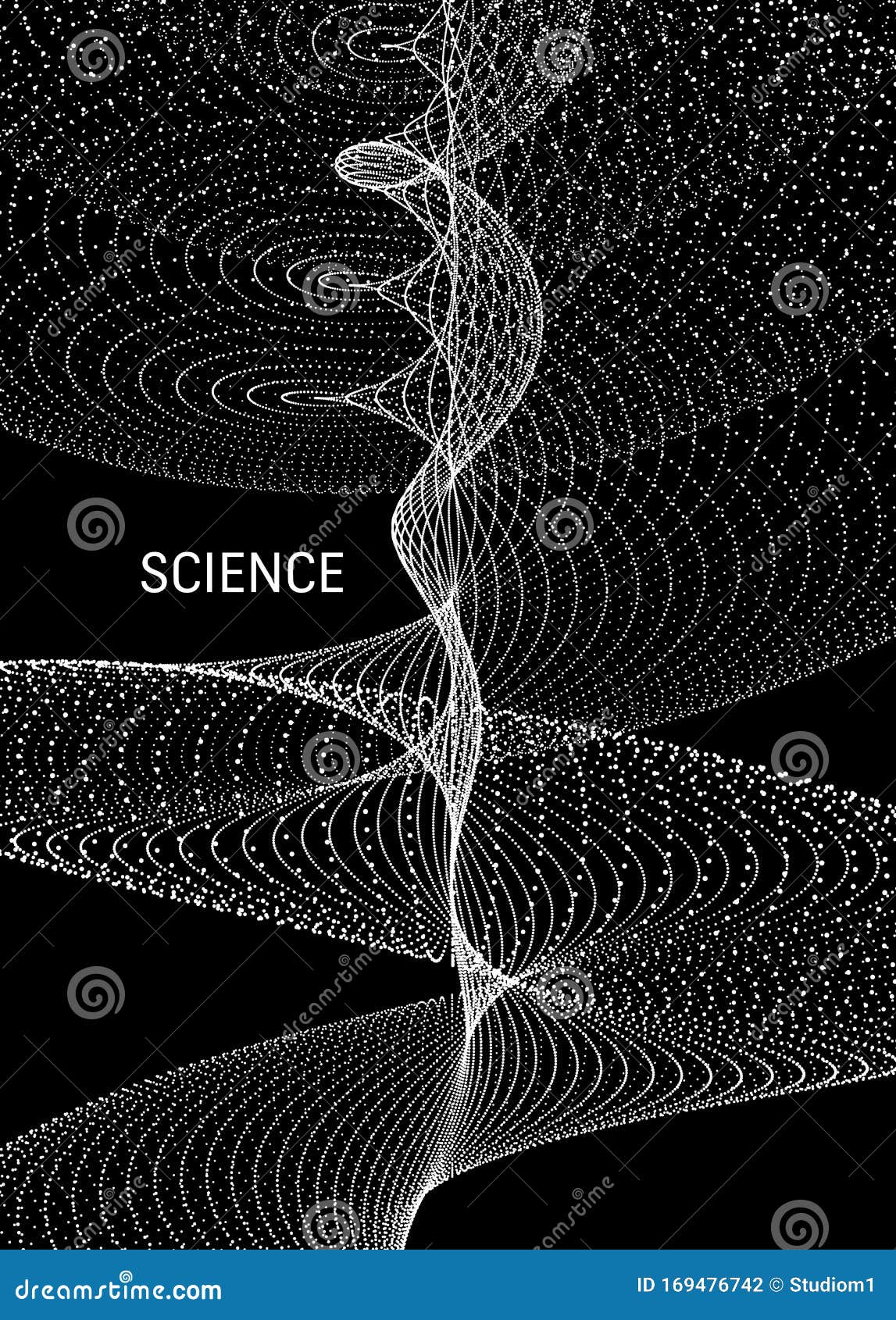 Spiral. Array with Dynamic Particles. Abstract Grid Design Stock Vector - Illustration of grid ...