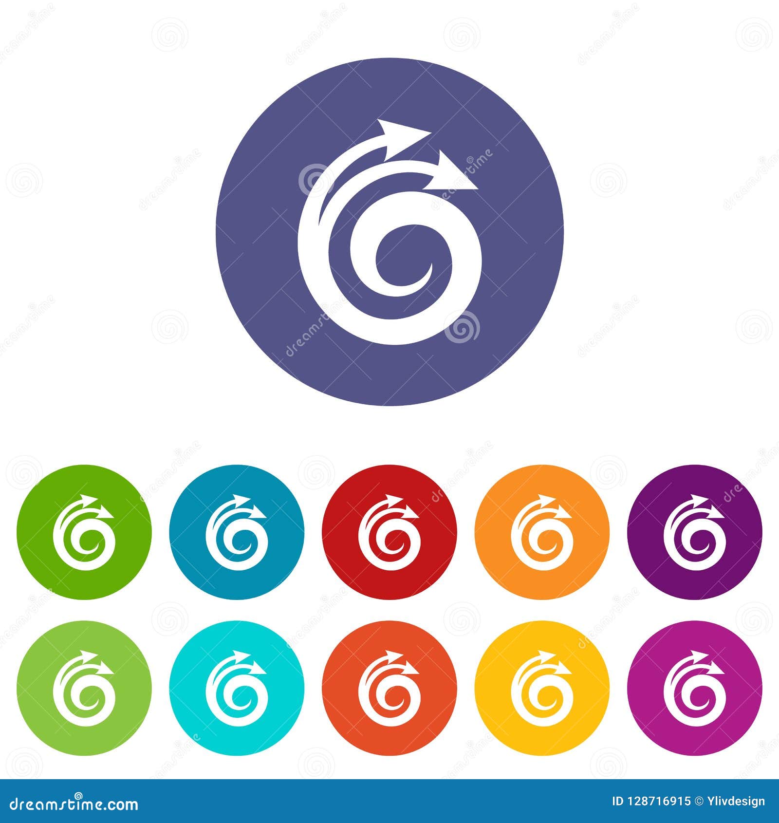 Spiral Arrow, Design Element Icon, Simple Style Stock Illustration ...