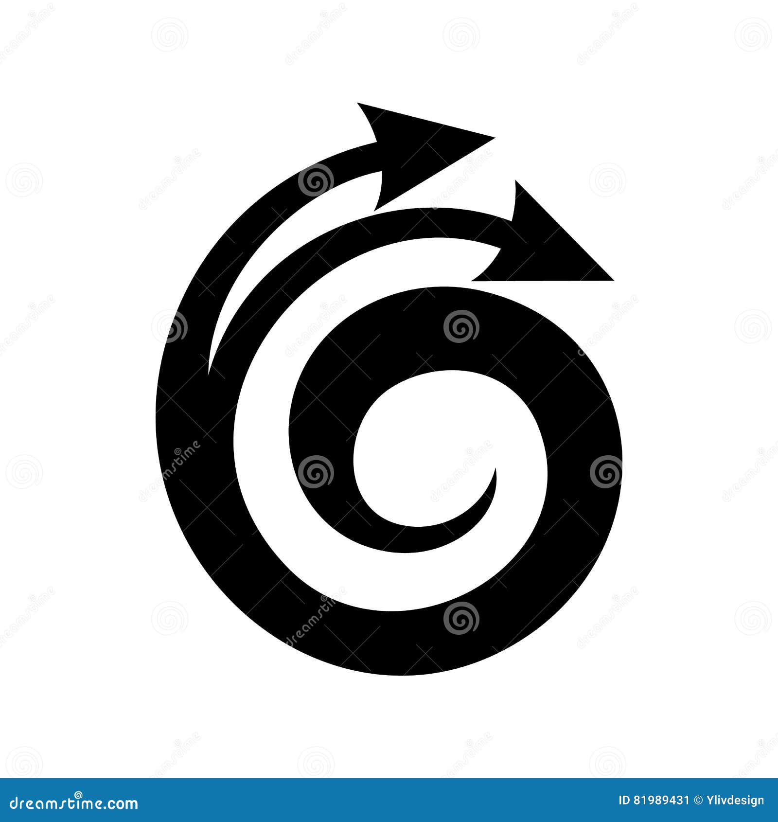 Spiral Arrow, Design Element Icon, Simple Style Stock Vector ...