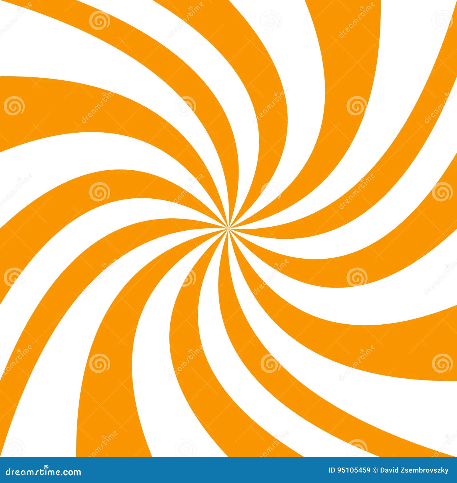 Spiral Background from Orange and White Rays Stock Vector ...