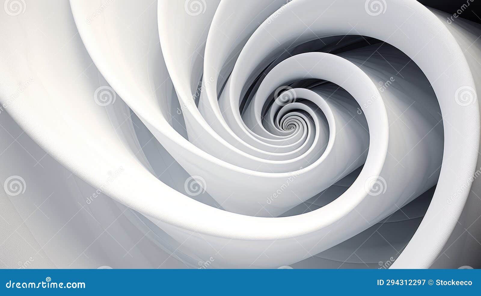 Clean and Aesthetic Abstract White Spiral with Elongated Shapes Stock ...