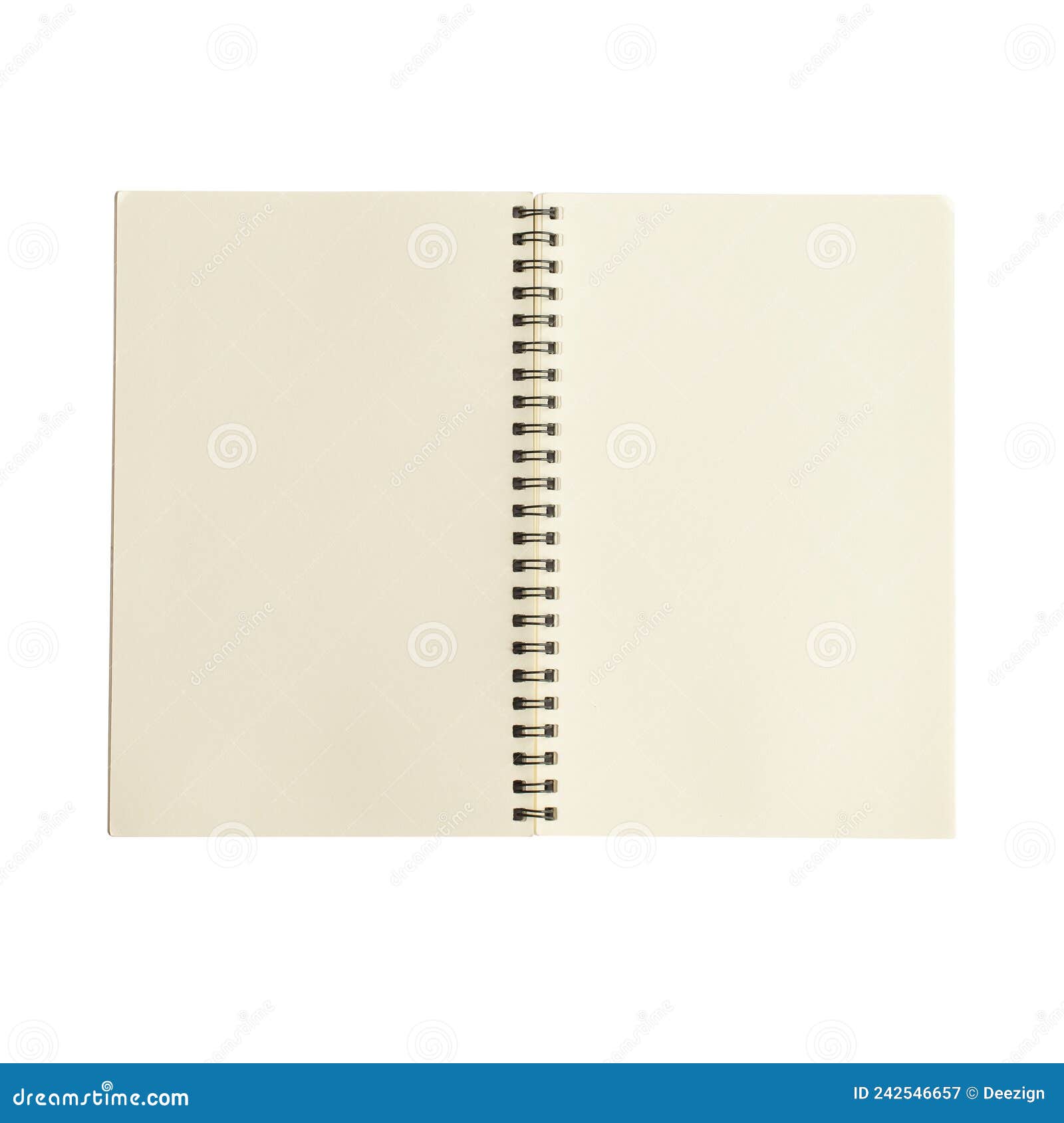 Spiral Binder Notebook with Green Read Paper Mock Up Isolated on White ...