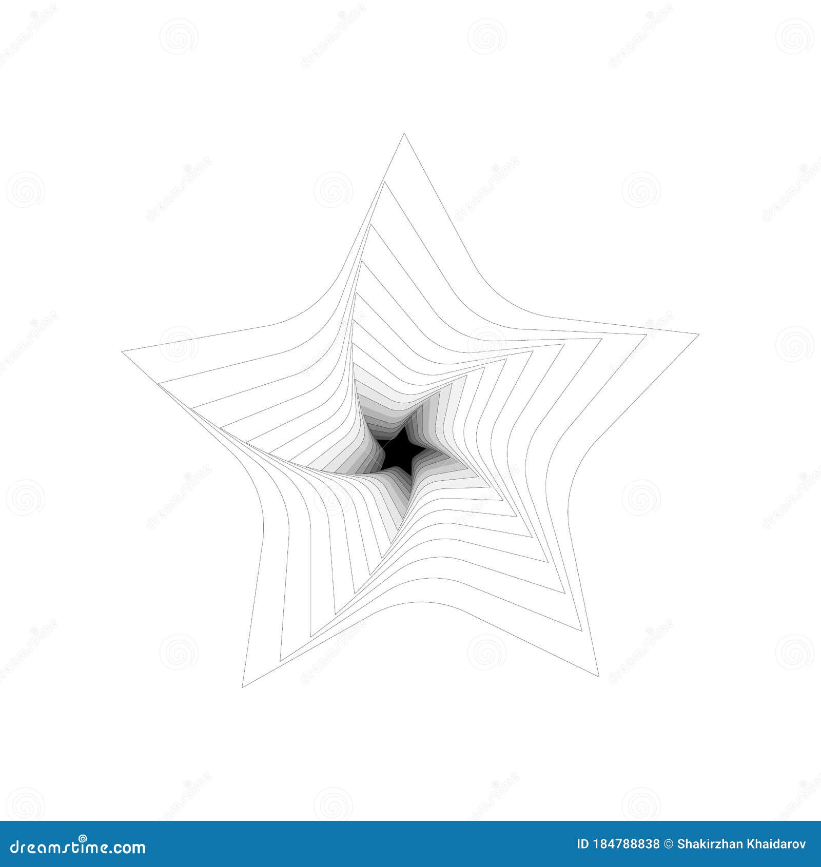 Spiral of Black Stars Gradient Transition Stock Vector - Illustration ...