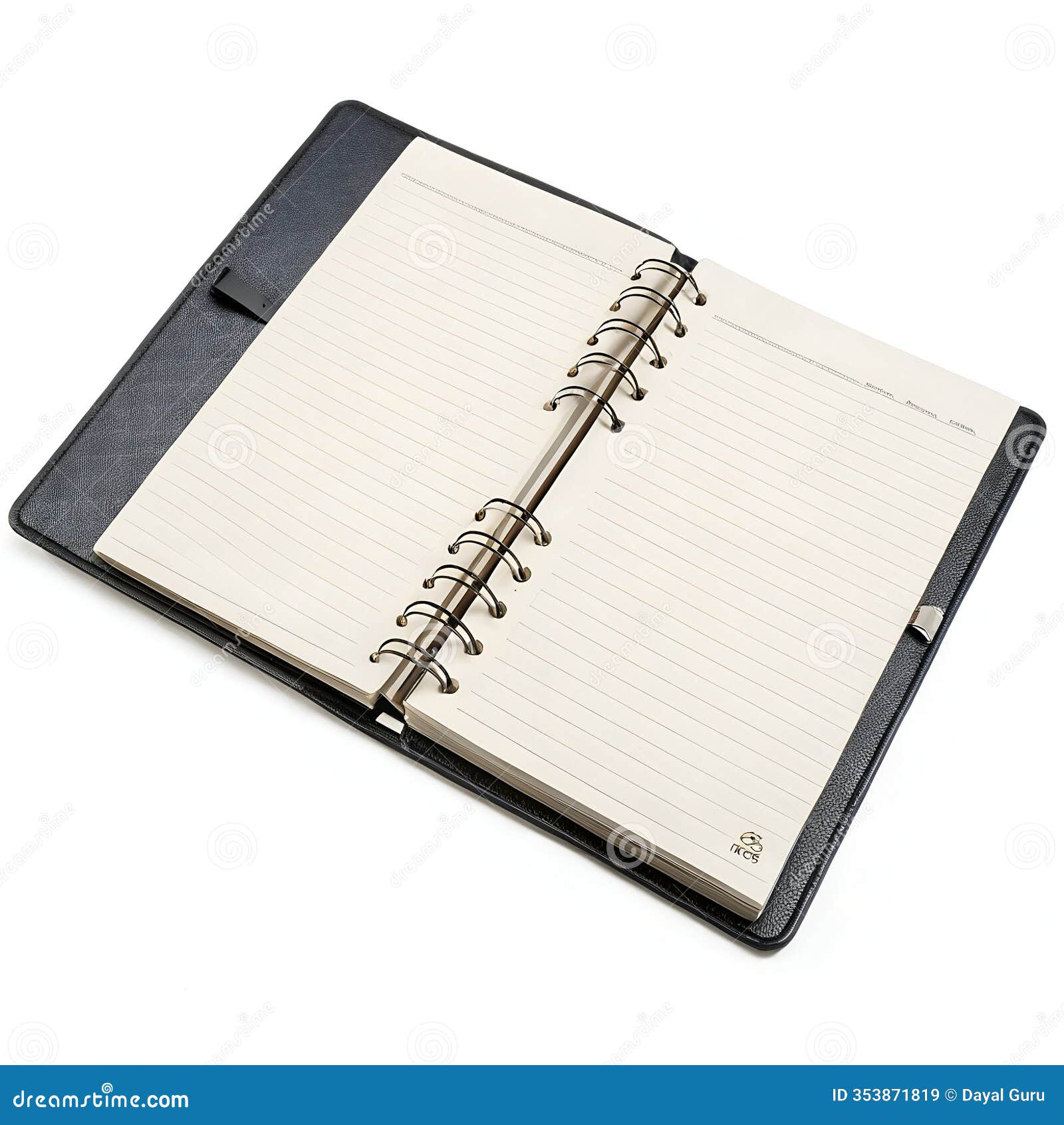 Spiral-Bound Notepad Top View Isolated on White Stock Illustration ...