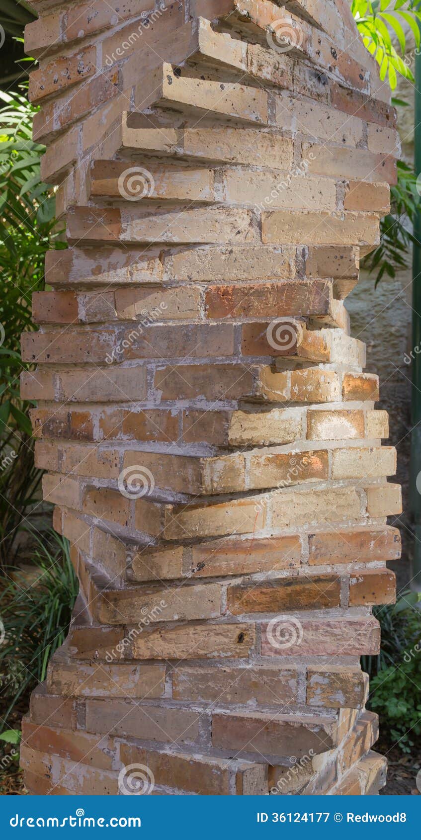 Spiral Brick Column stock image. Image of stone, building - 36124177