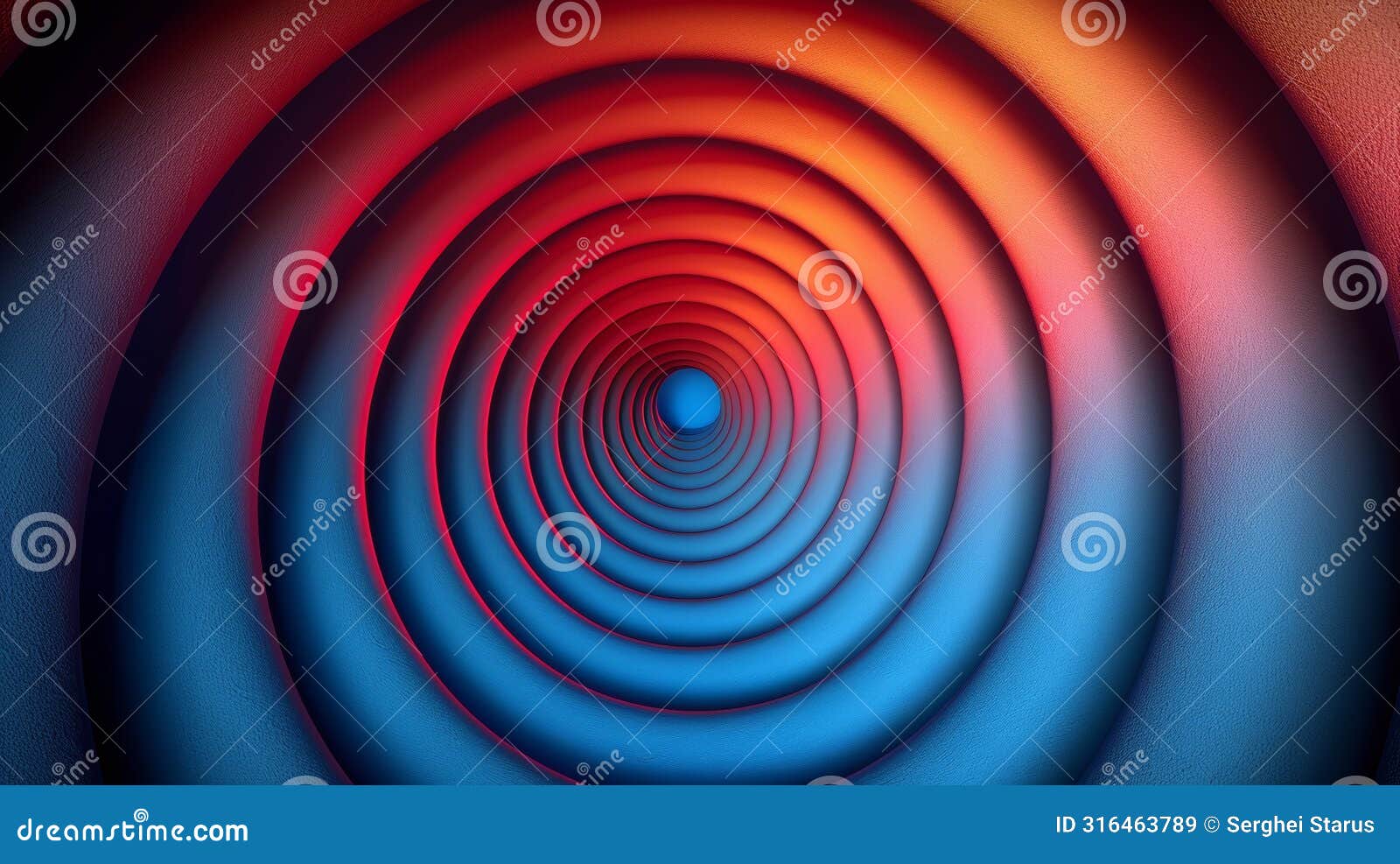 A Spiral of a Bright Blue, Red and Orange Color, AI Stock Image - Image ...