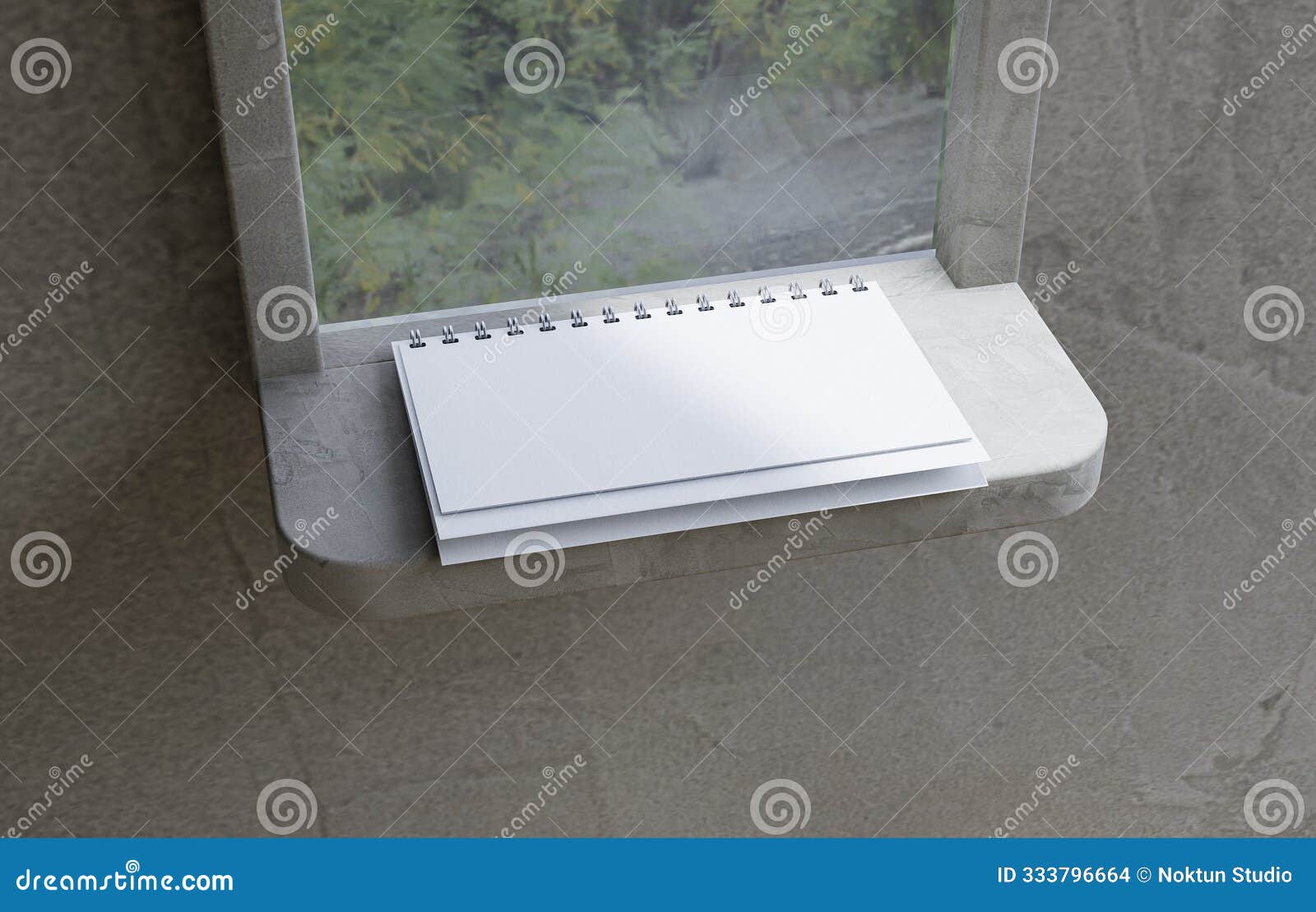 A Spiral Calendar Lying Open on a Ledge Stock Photo - Image of working ...