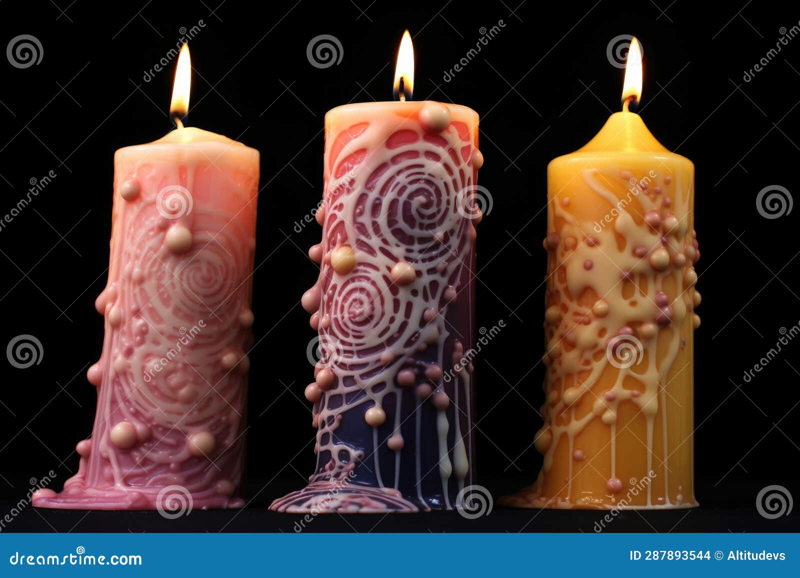 Spiral Candle with Dripping Wax Patterns Stock Illustration ...