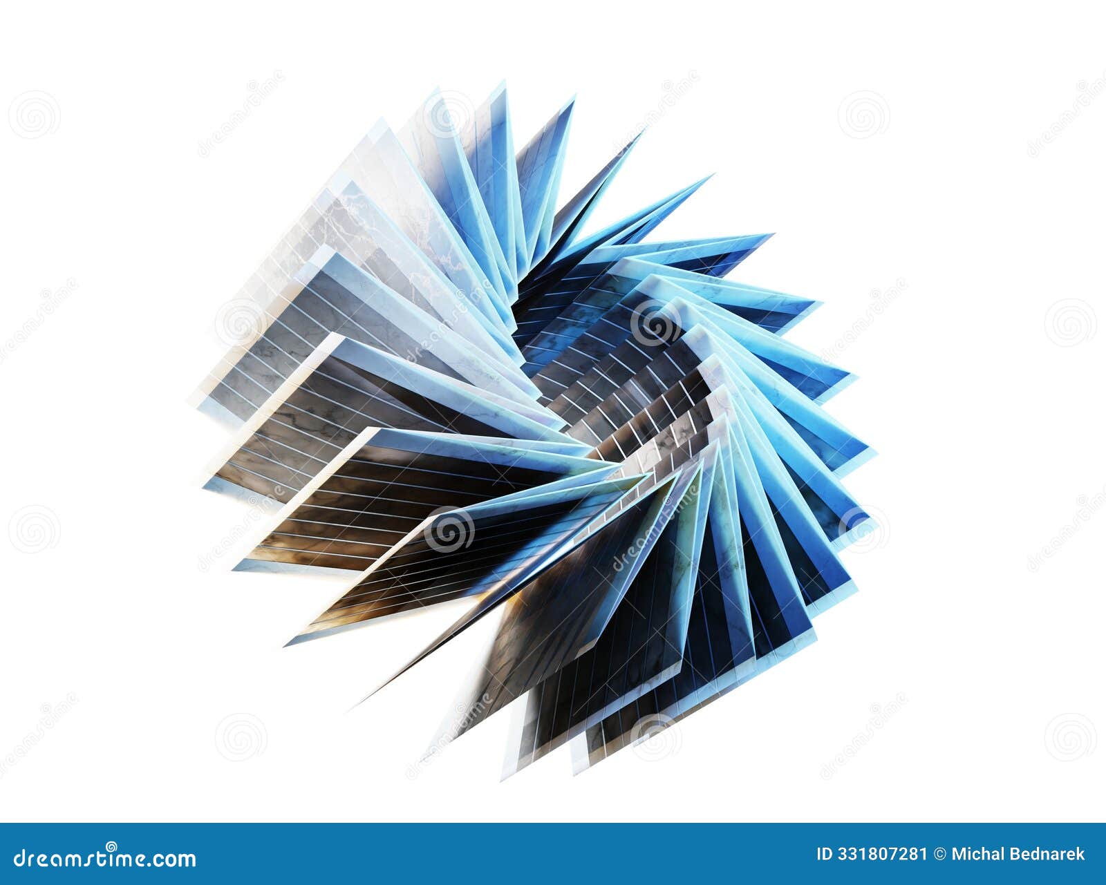 Spiral Circular Pattern of Sharp Panels in Rotation Stock Illustration ...