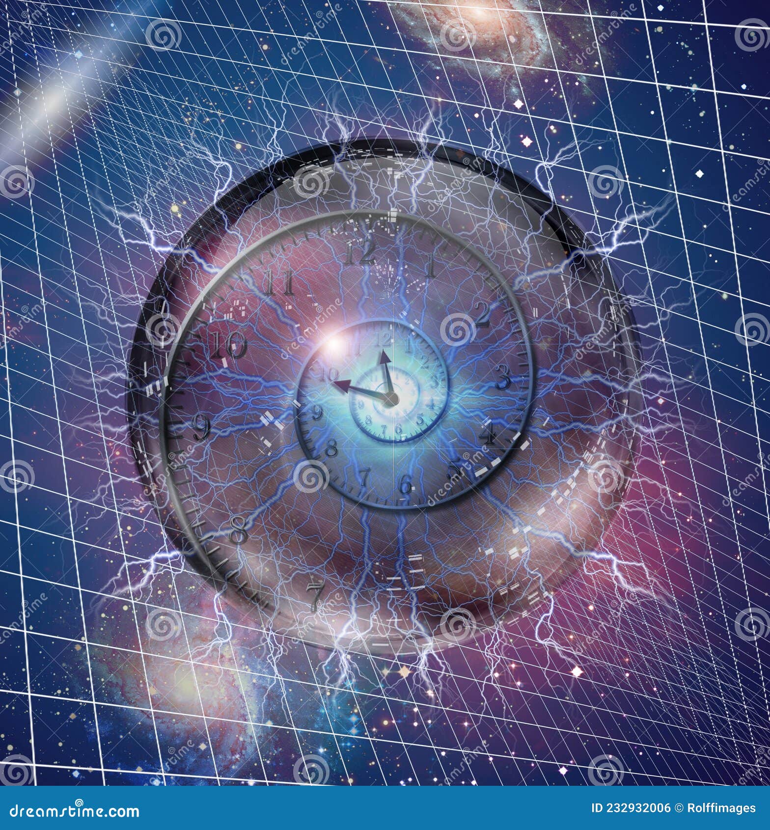 Spiral Clock. 3D Rendering stock illustration. Illustration of abstract ...