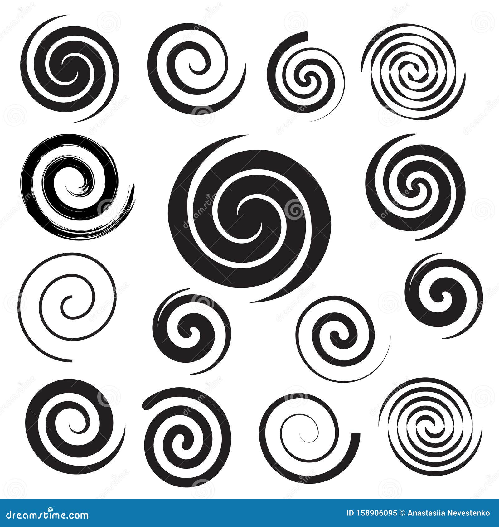Spiral Collection. Set of Simple Spirals Stock Vector - Illustration of ... Spiral Collection. Set of Simple Spirals Stock Vector - Illustration of ...