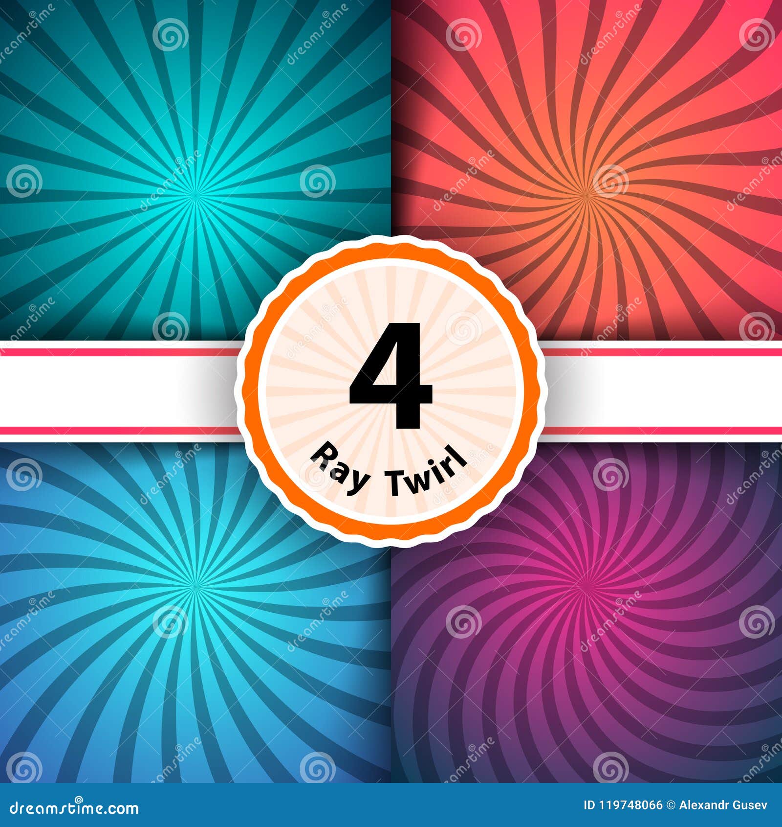 Spiral Color Template. Four Items Stock Vector - Illustration of magic ...