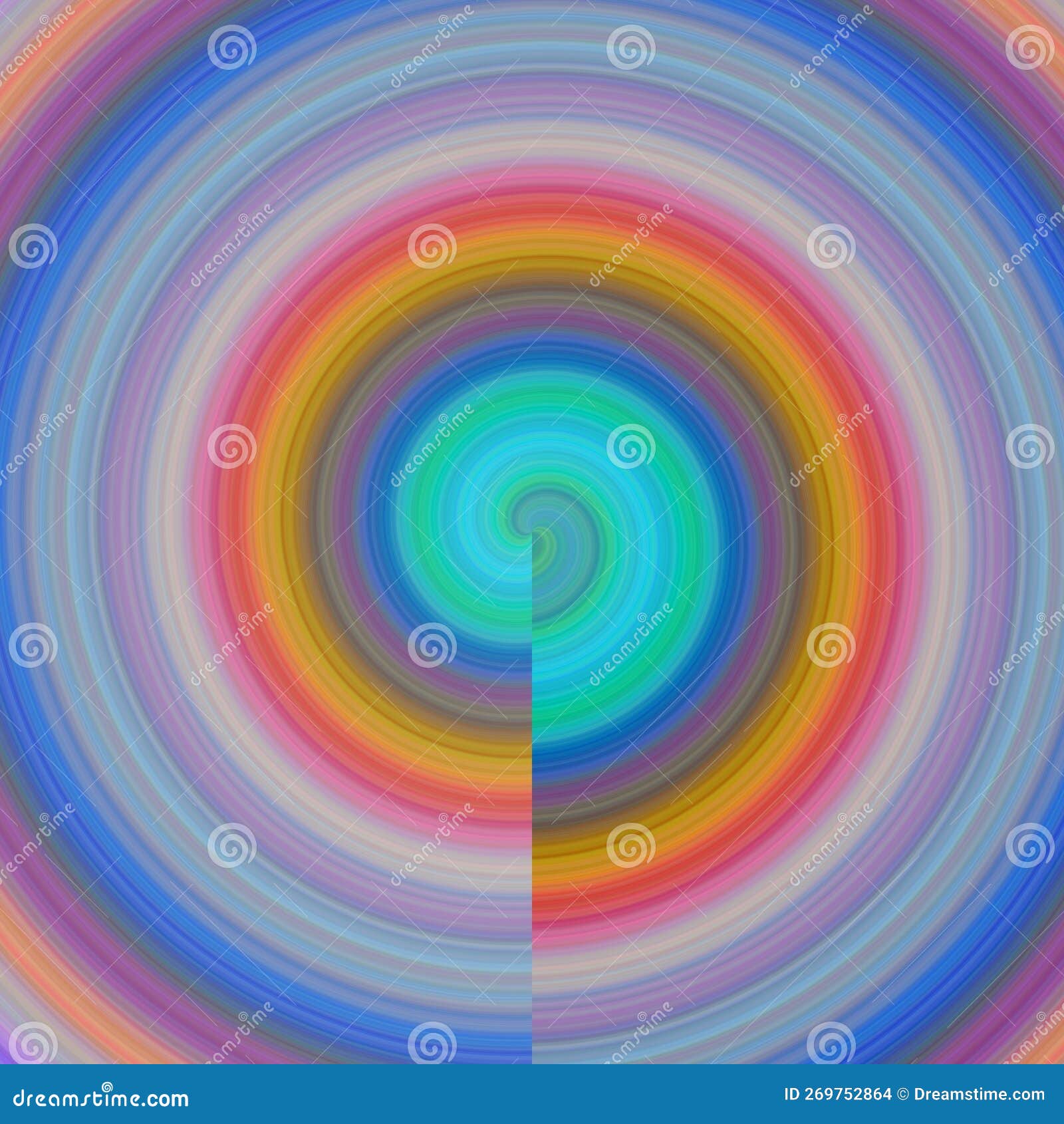 Spiral of Colored Lines Divided by a Vertical Axis. a Half-line of ...