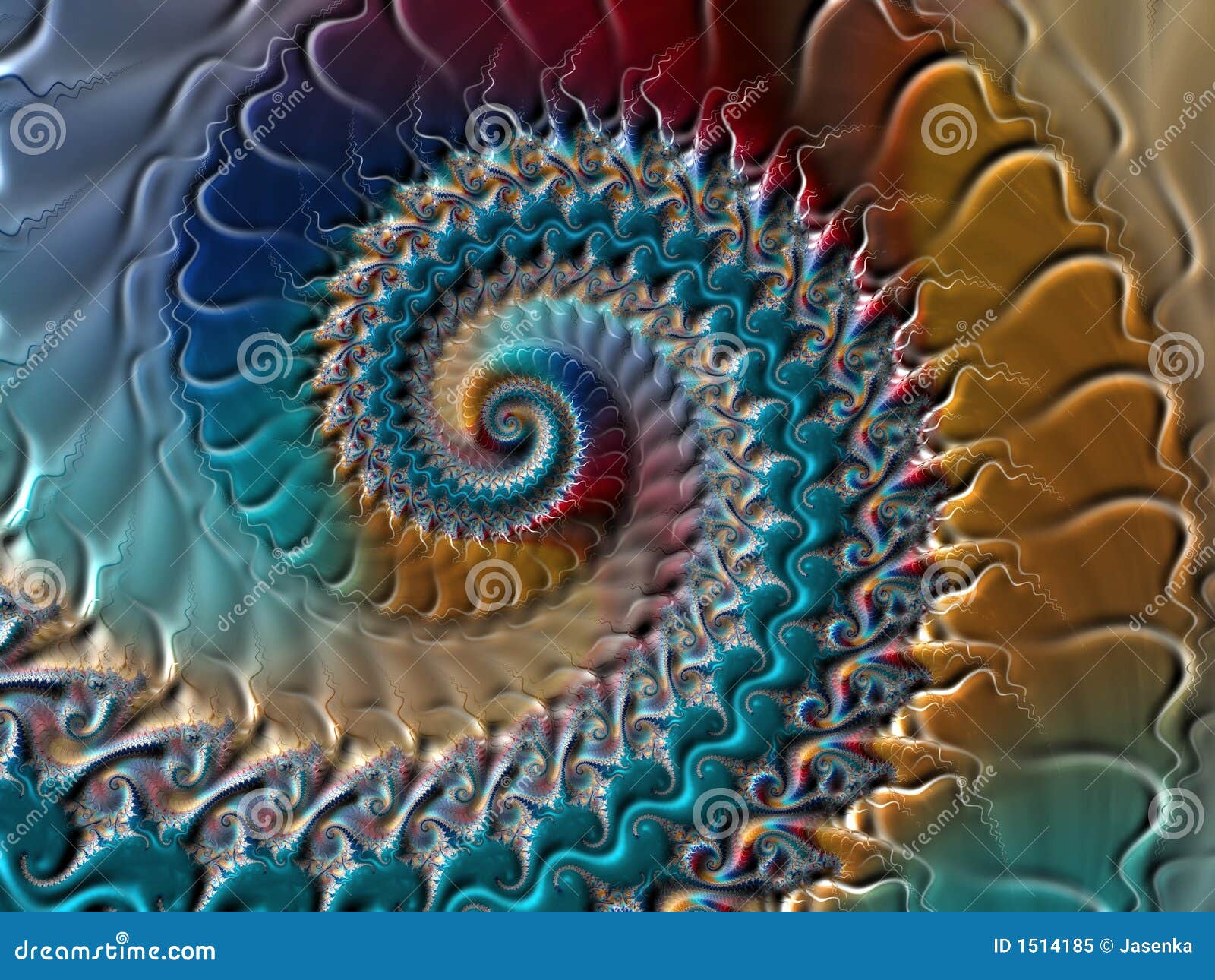 Spiral colorful fractal stock illustration. Illustration of powerful ...