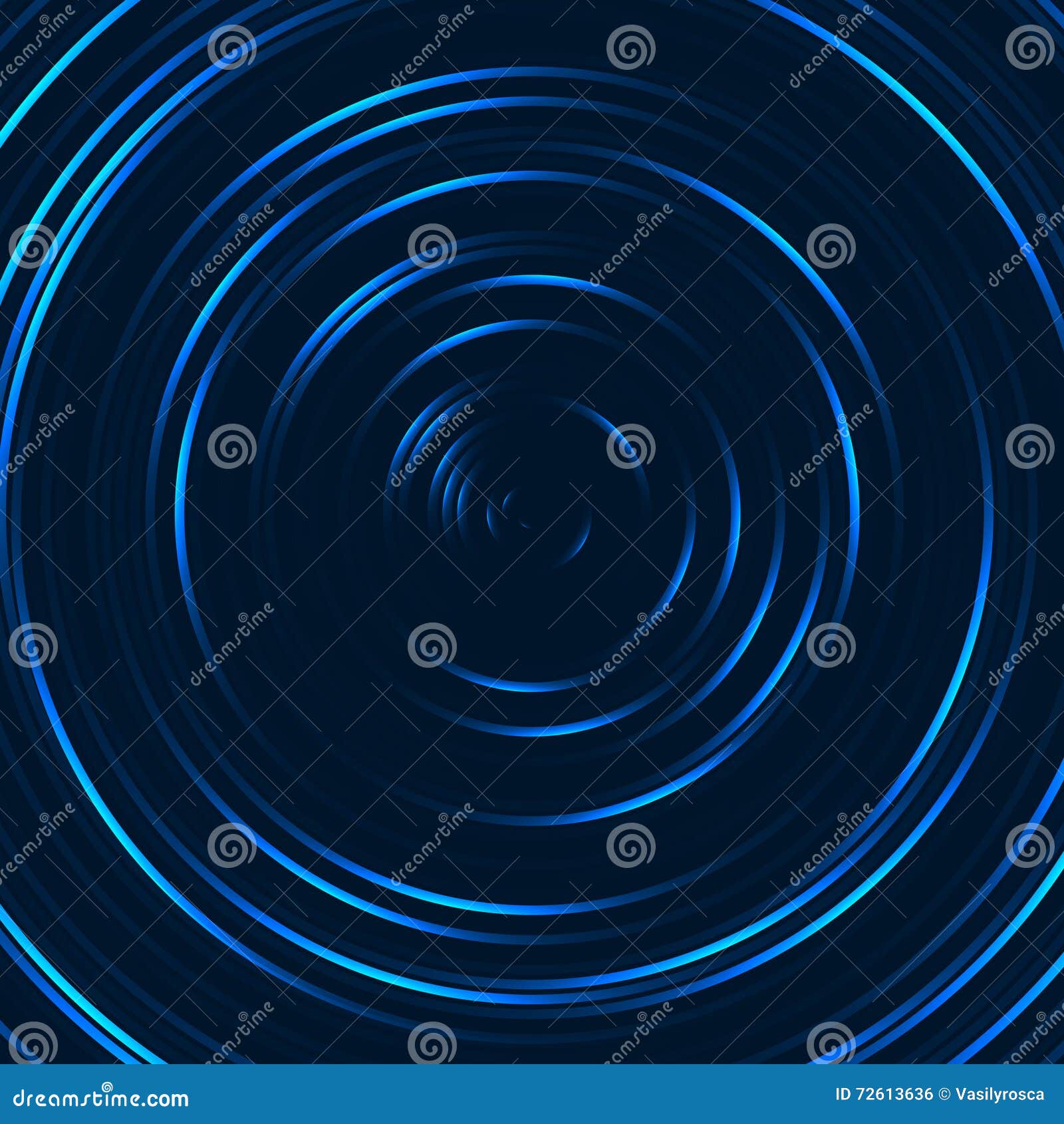 Spiral, Concentric Lines, Circular, Rotating Background. Blue Radial ...