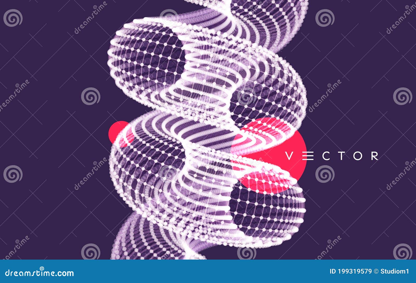 Spiral. Connection Structure. Abstract Grid Design Stock Vector ...