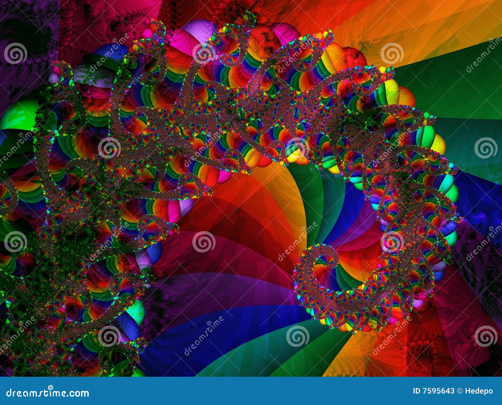 Spiral with Crystal Bright Colours Stock Illustration - Illustration of ...