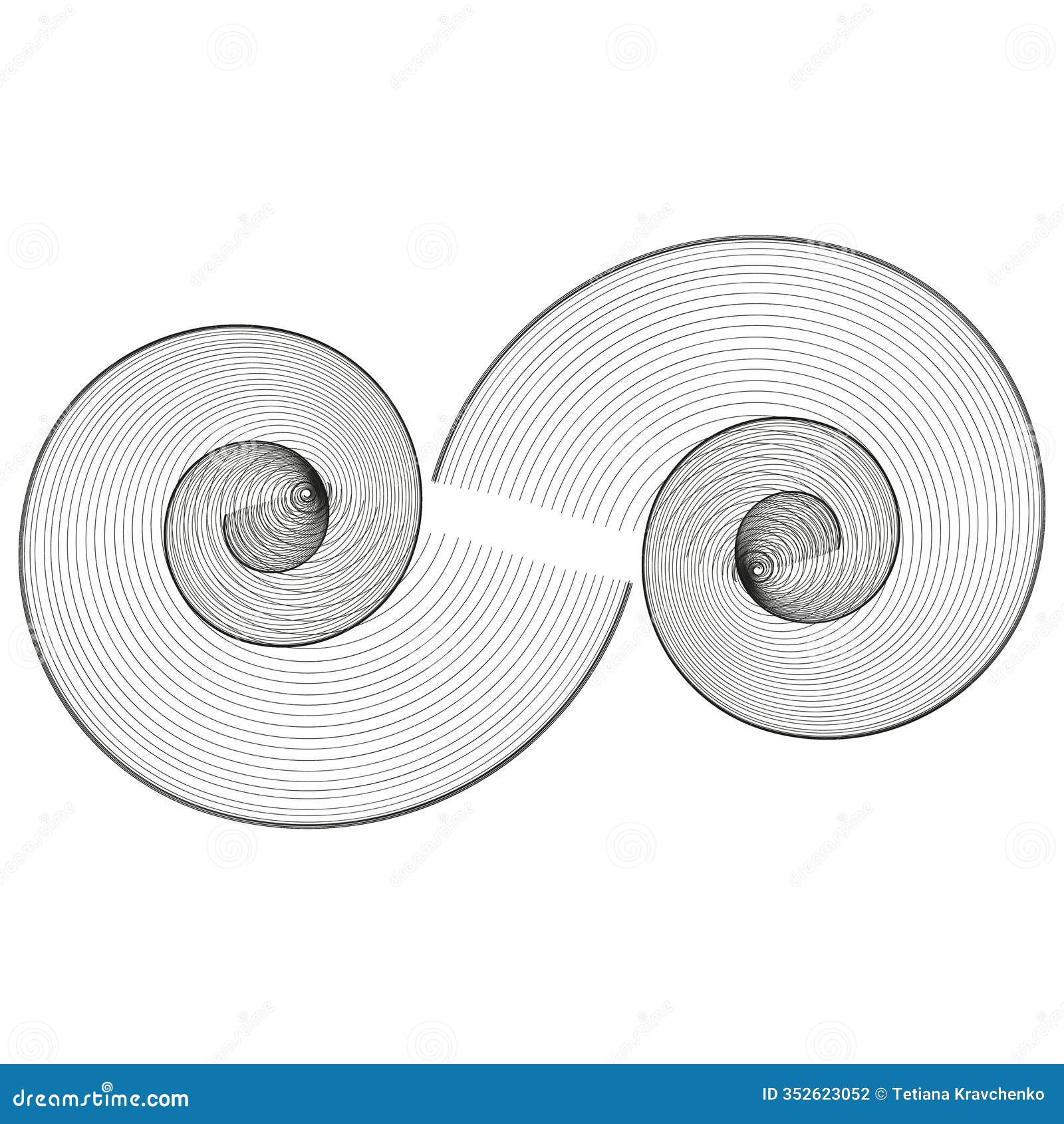 Spiral Curve Elements. Dynamic Optical Shapes. Minimalistic Abstract ...