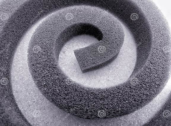 Spiral Decoration of Sponge Foam with a Rough Texture. Background ...