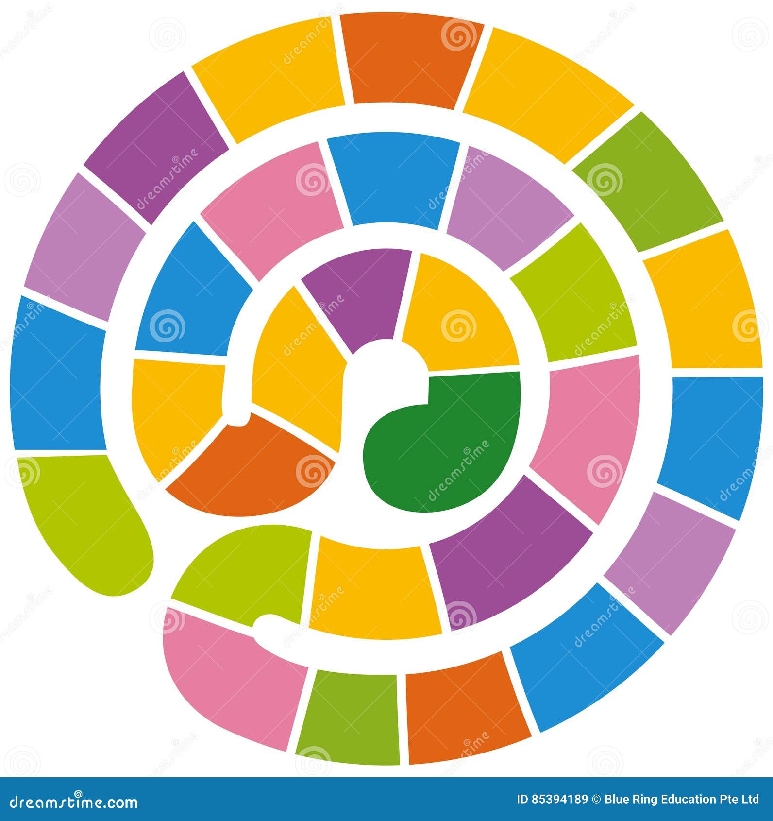 Spiral Design with Colorful Blocks Stock Vector - Illustration of round ...