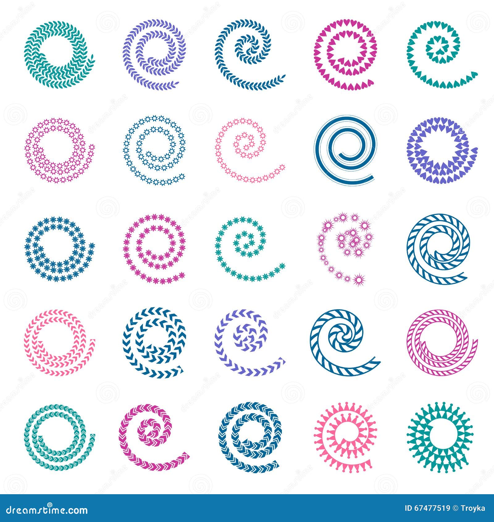 Spiral design elements. stock vector. Illustration of shape - 67477519