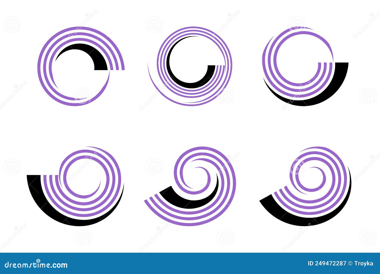 Spiral Design Elements. Abstract Swirl Icons Stock Vector ...