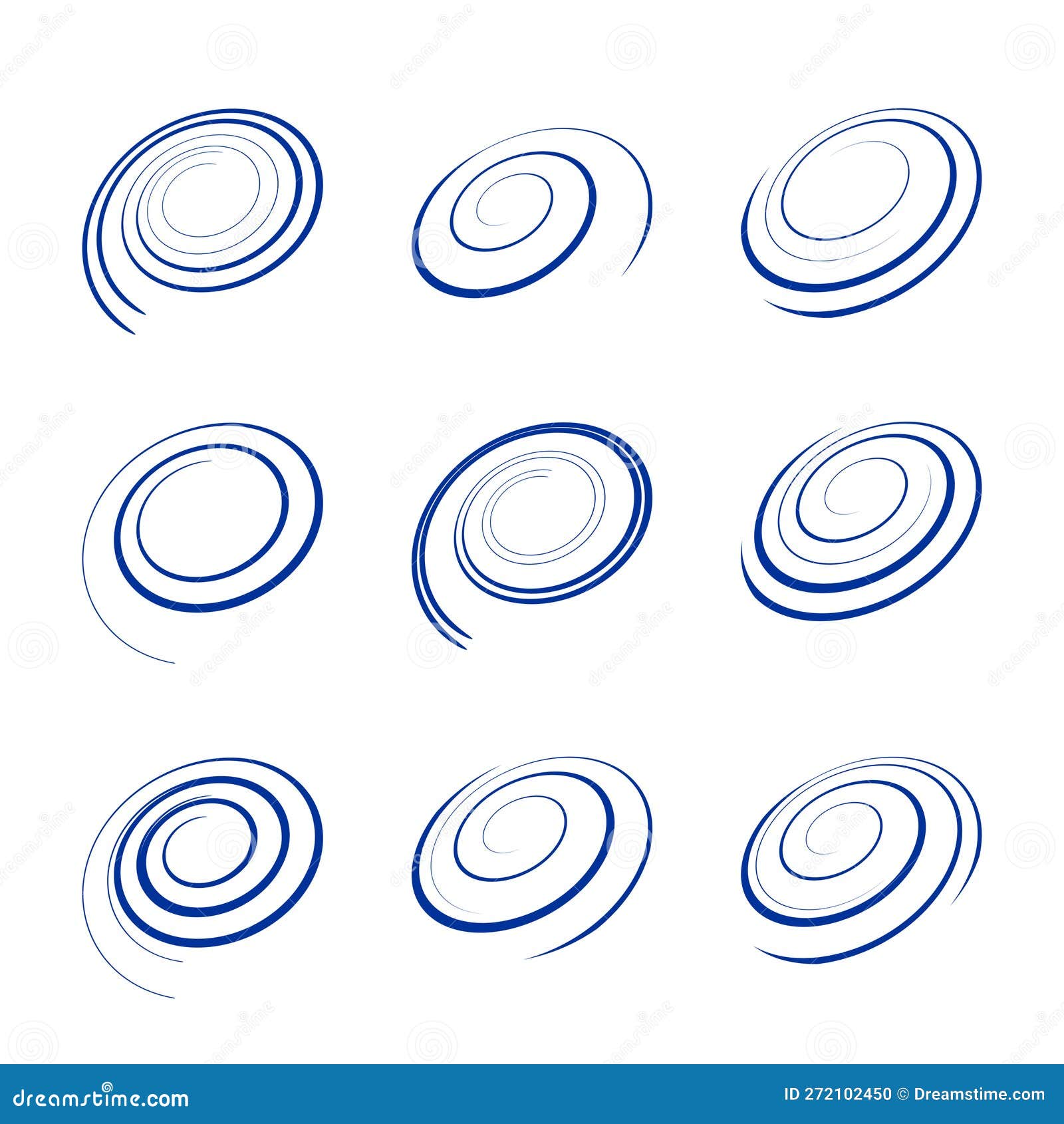 Spiral Design Elements Set. Abstract Swirl Icons Stock Vector ...