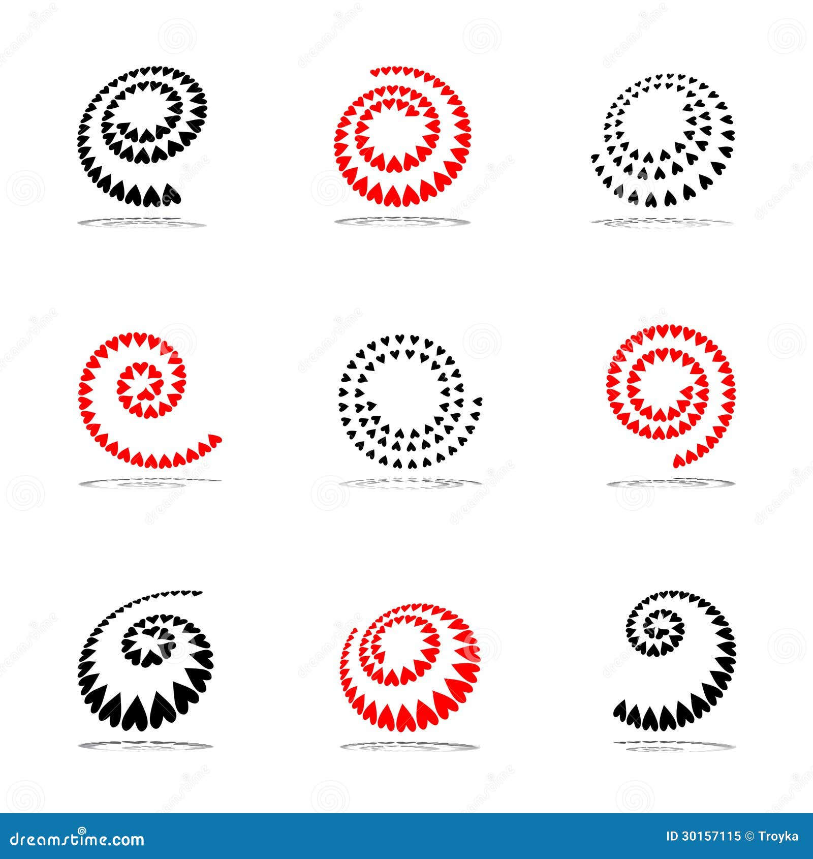 Spiral Design Elements Set. Stock Vector - Illustration of icon ...