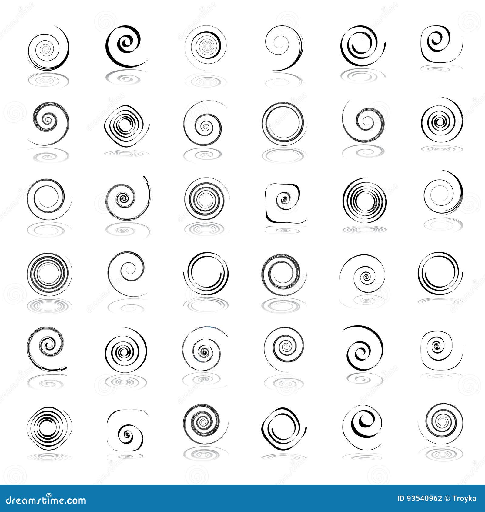 Spiral design elements. stock vector. Illustration of circle - 93540962