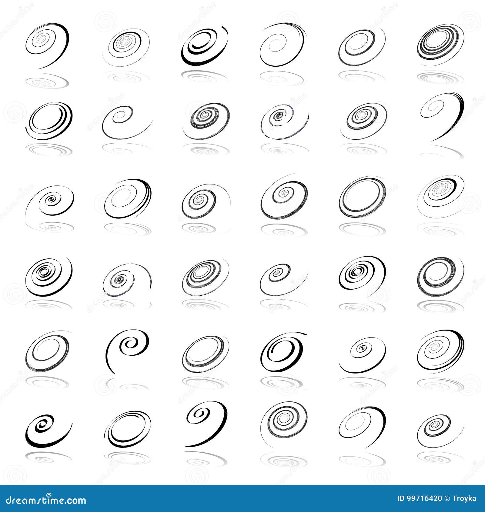 Spiral design elements. stock vector. Illustration of icon - 99716420