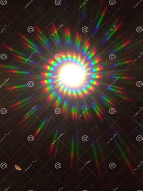 Spiral Diffraction Pattern from Spiral Diffraction Glasses Stock Photo ...