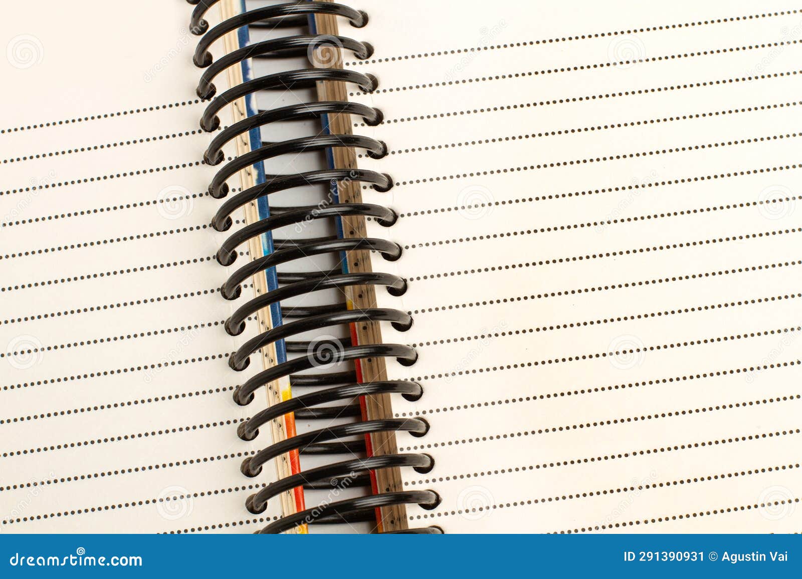 A Spiral Dotted Line Notebook in a Close Up View Stock Image - Image of ...