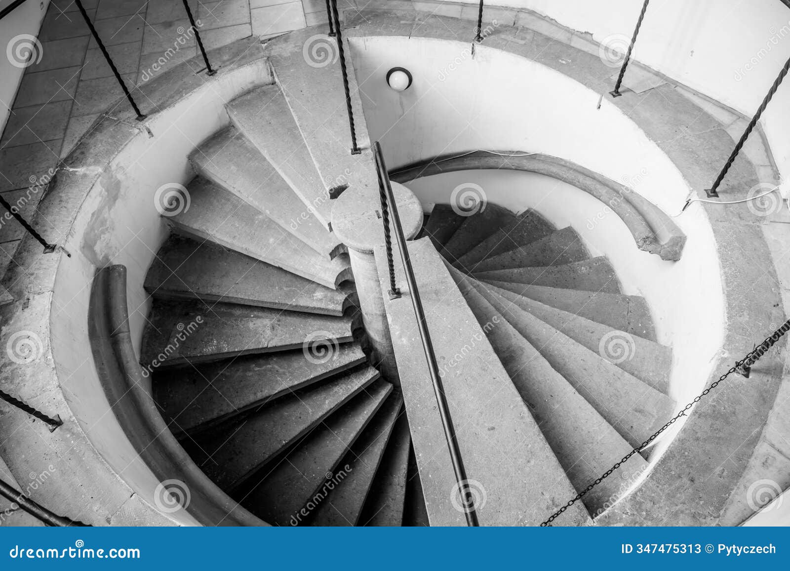 Spiral Double Helix Staircase in Historic Building Stock Image - Image ...