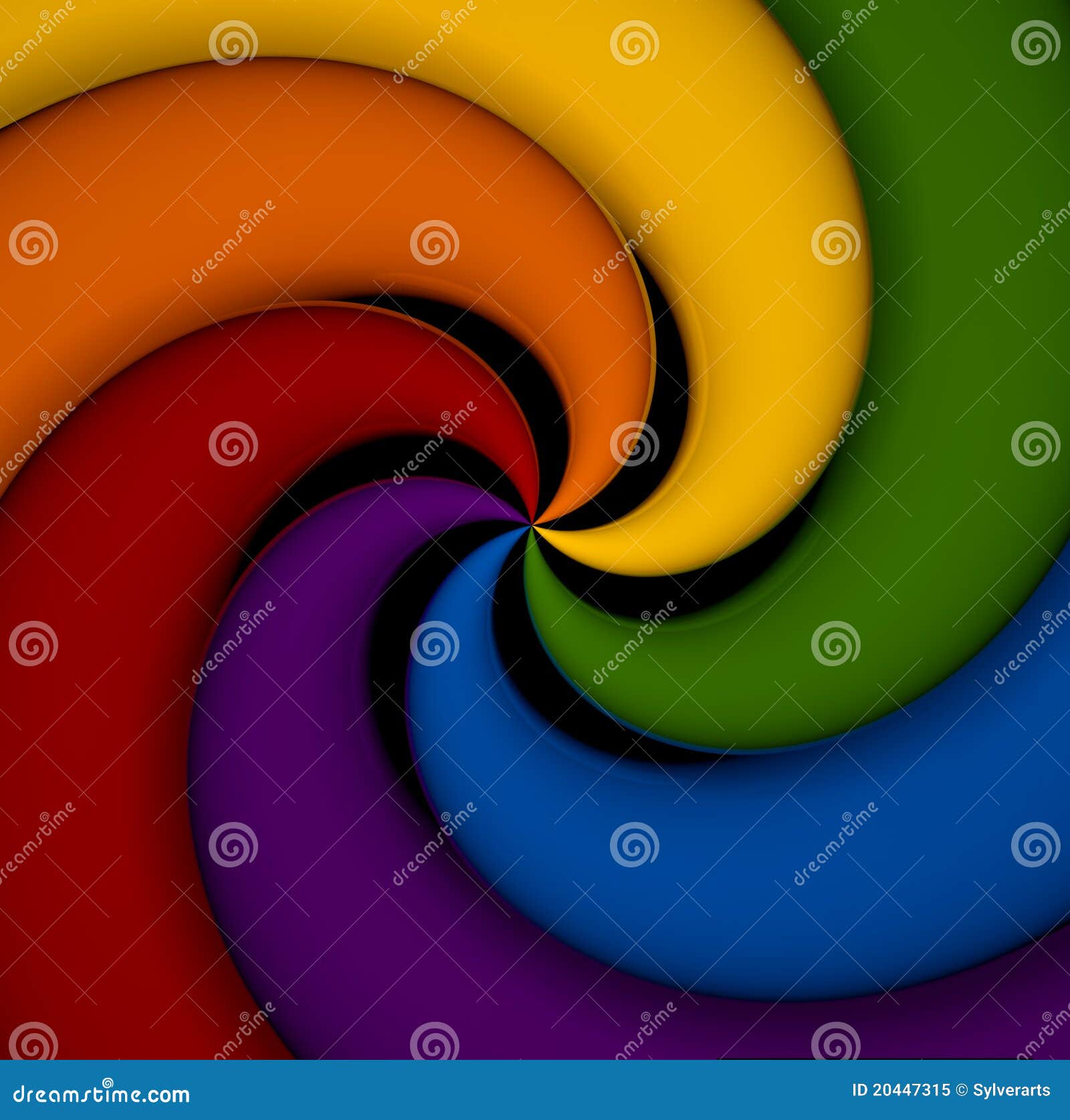 Spiral Elements of All Spectrum Colors. Stock Illustration ...