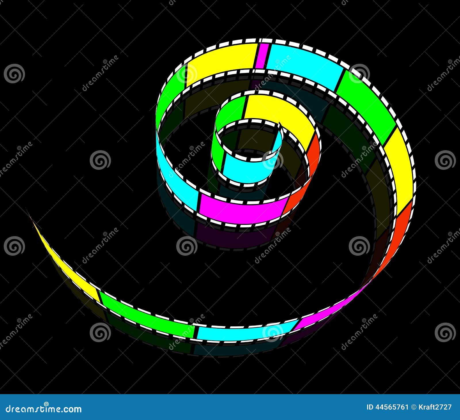 Spiral film stock illustration. Illustration of cinema - 44565761