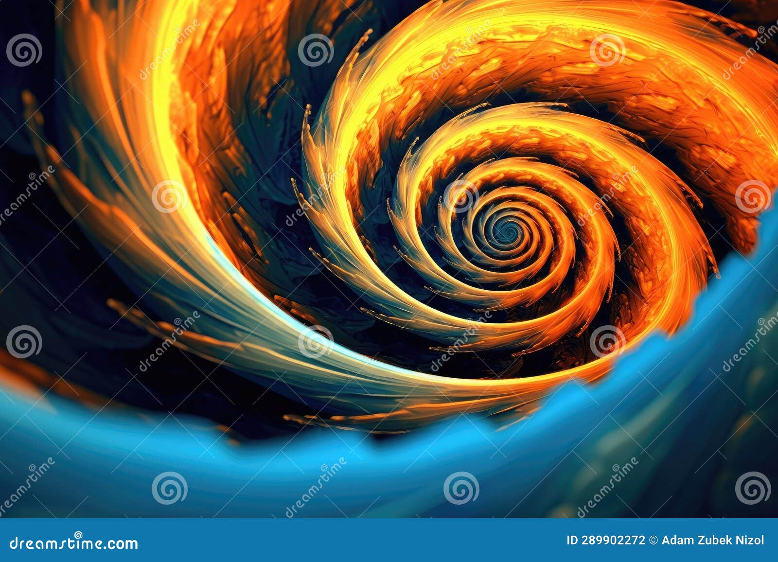 A spiral of fire and water stock illustration. Illustration of design ...