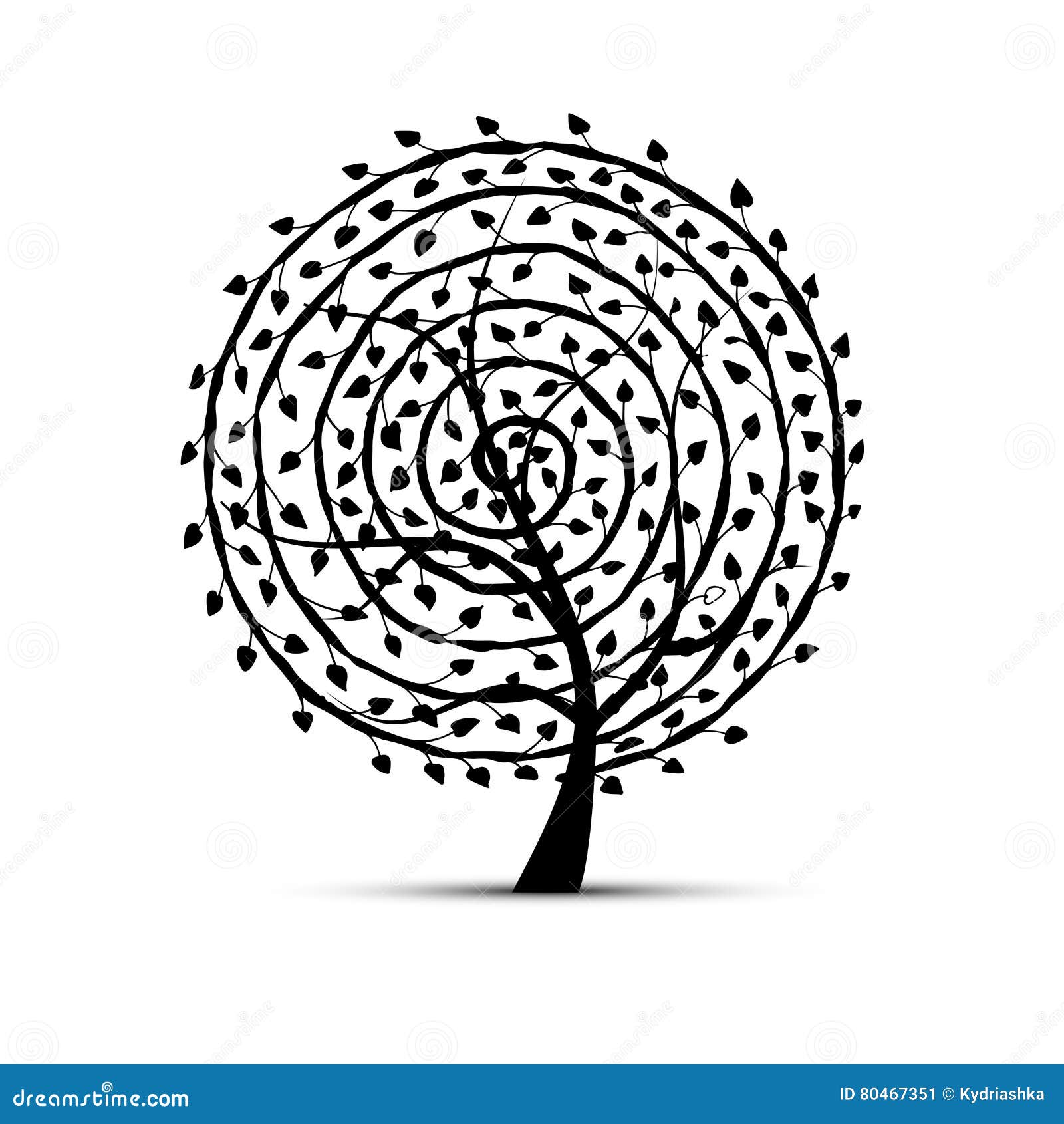 Spiral Floral Tree for Your Design Stock Vector - Illustration of ...