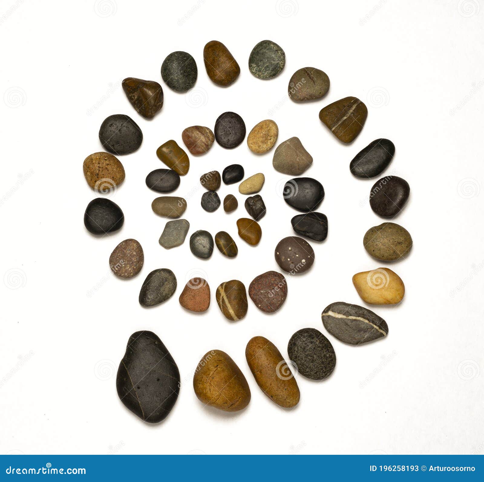 Spiral Formed by Stones of Different Sizes and Colors Stock Image ...