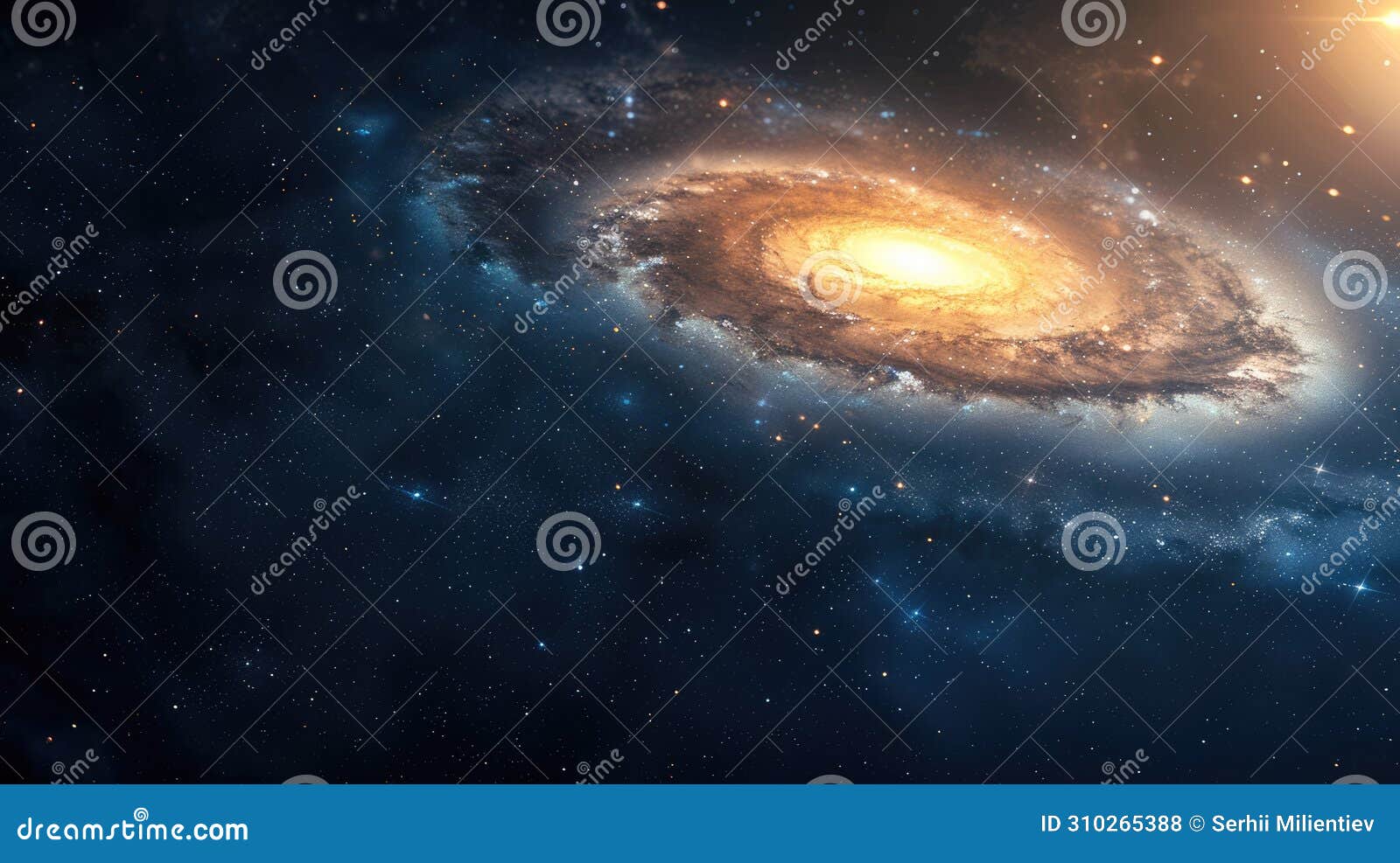 Spiral Galaxy of Andromeda or Milky Way. Universe and Deep Space Stock ...