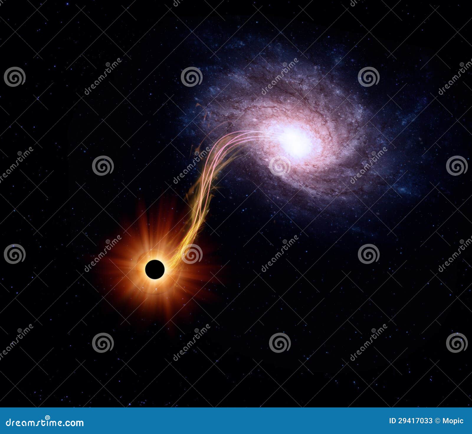 Spiral Galaxy and a Black Hole Stock Illustration - Illustration of ...