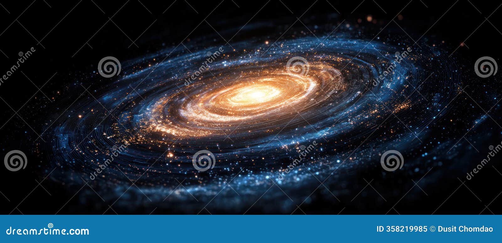 3d Visualization Of Galaxy, Planets, And Stars In Outer Space On A ...
