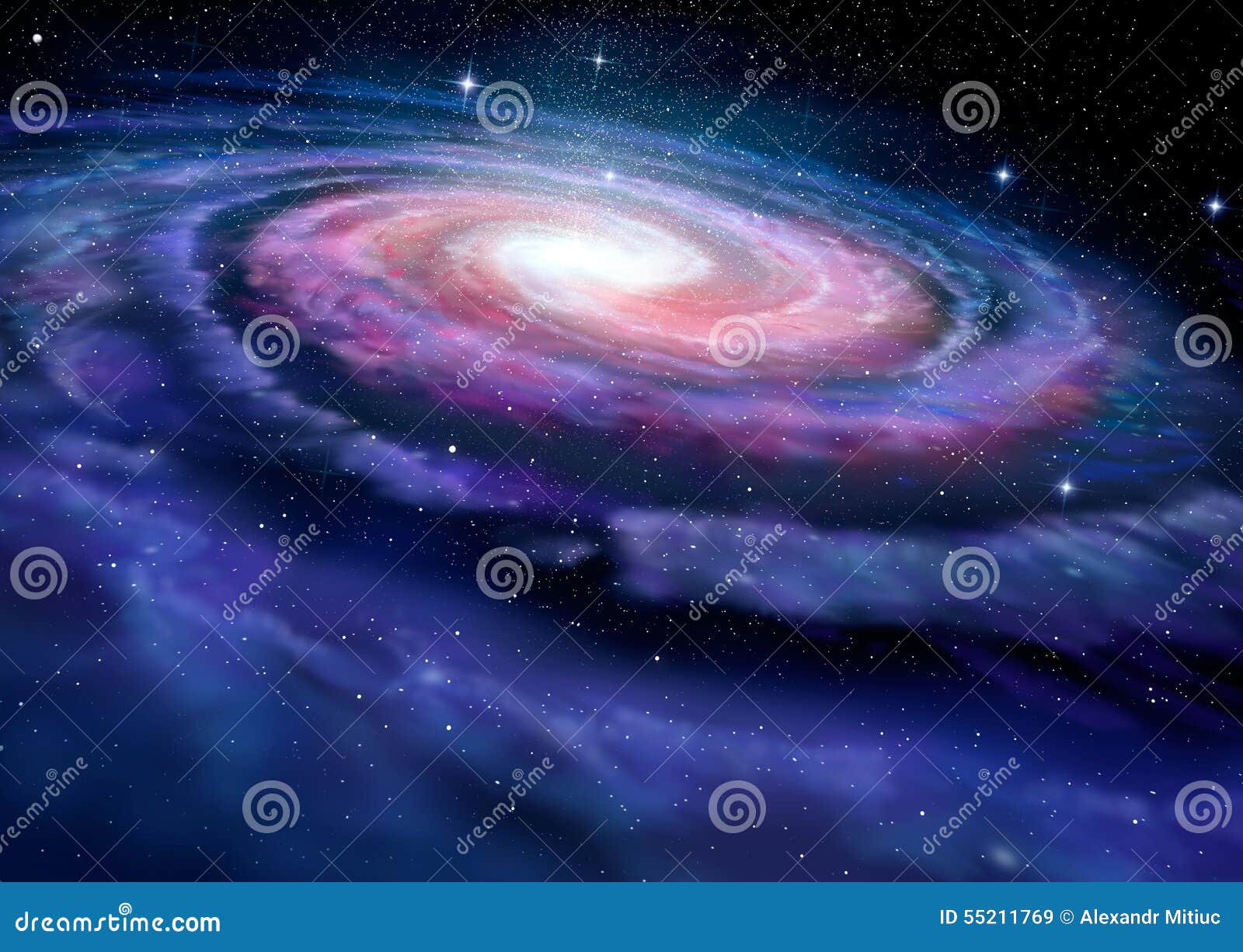 Spiral Galaxy, Illustration Of Milky Way Stock Illustration - Image ...