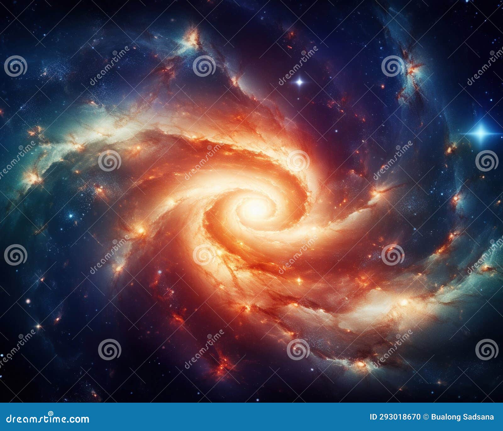 Spiral Galaxy in Outer Space. Stock Illustration - Illustration of ...
