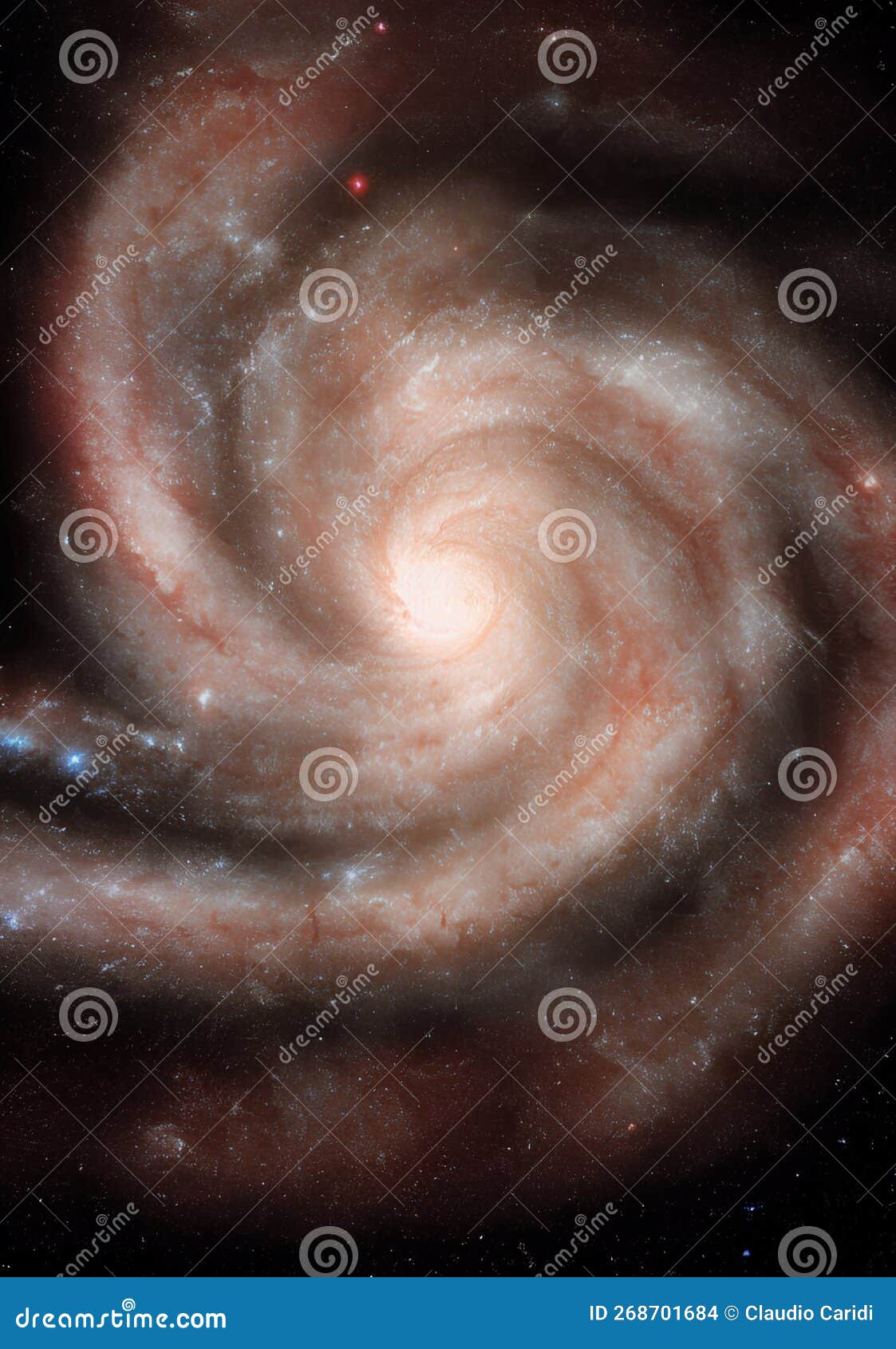 A Spiral Galaxy in Outer Space. View from Space Stock Illustration ...