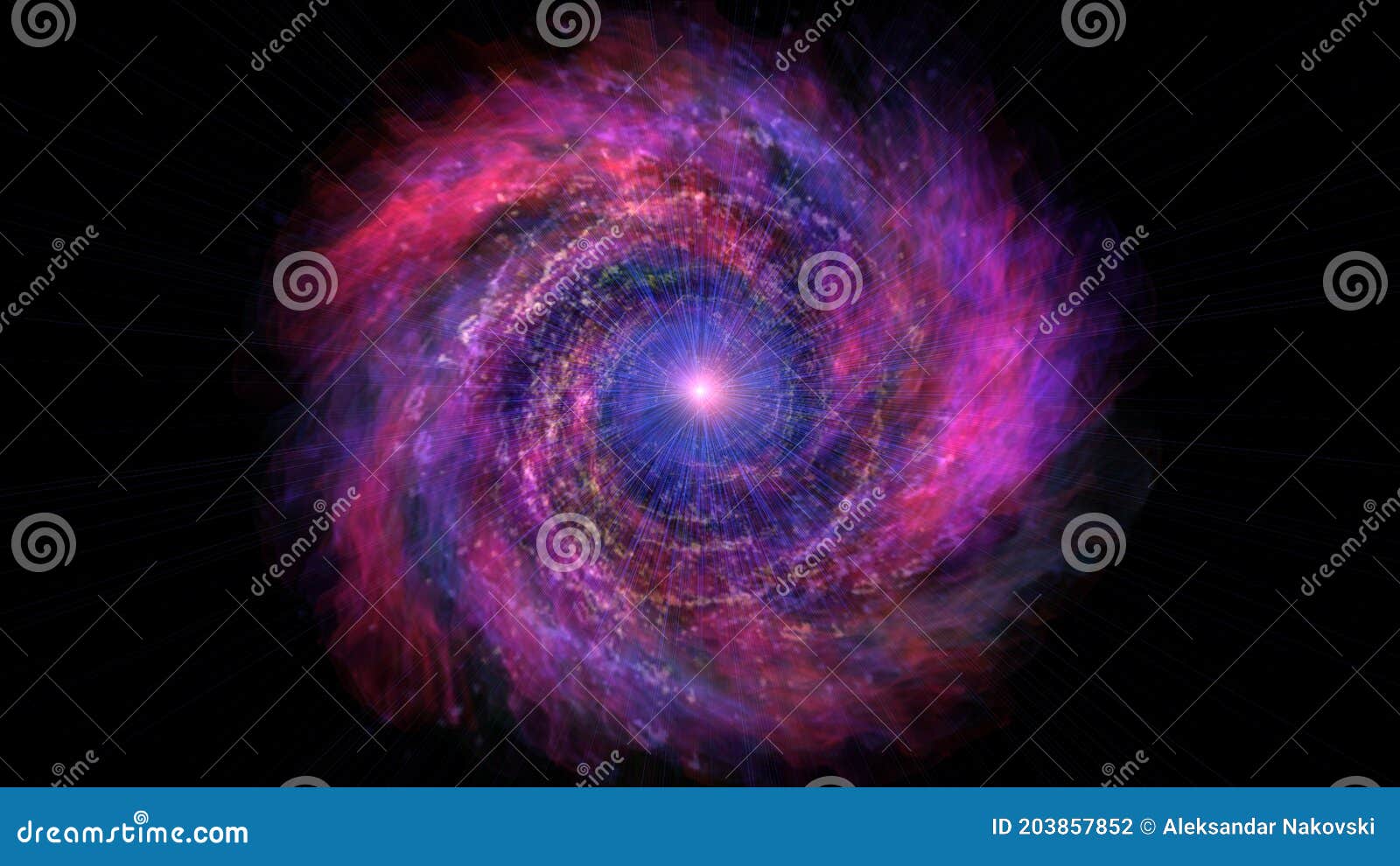 Spiral Galaxy Ray Light Particle Stock Illustration - Illustration of ...